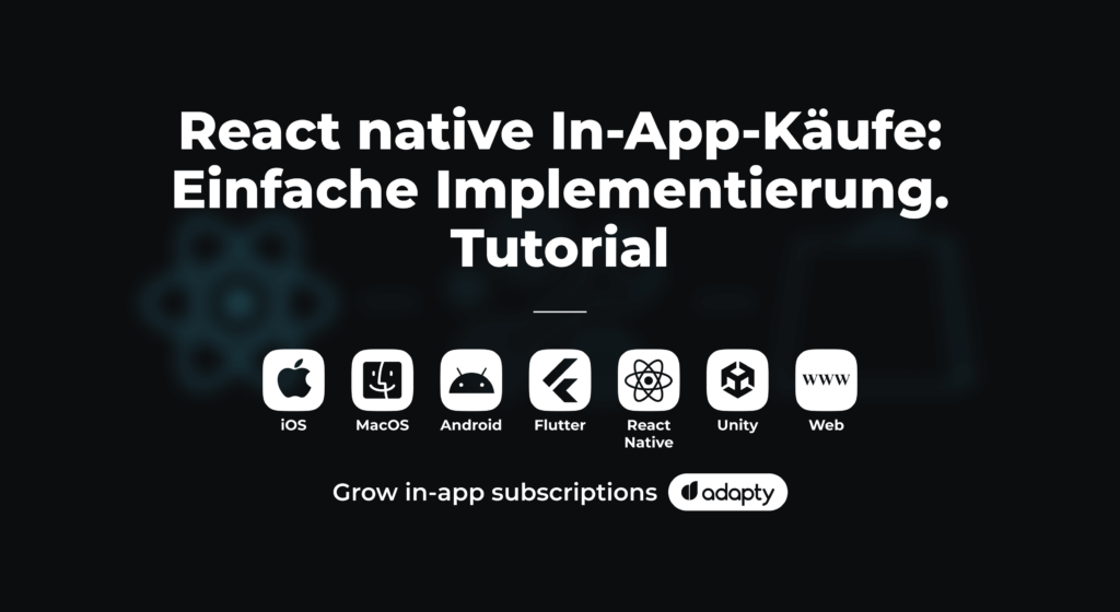 React native In-App-Käufe: Einfache Implementierung. Tutorial